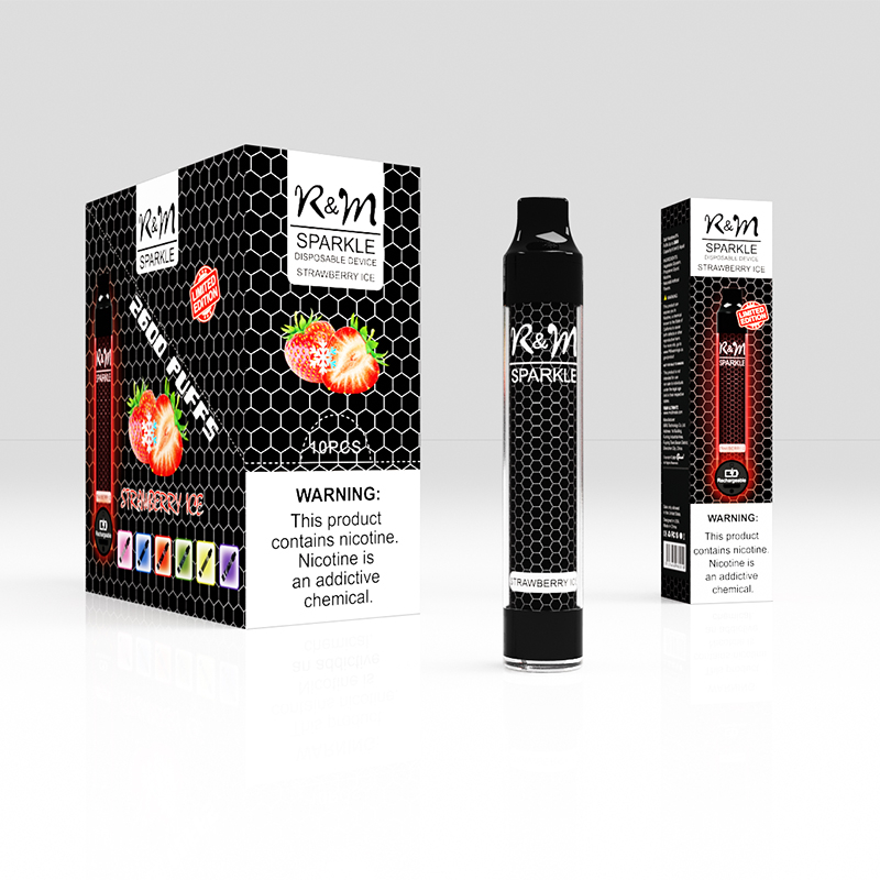 R&M SPARKLE 2600 Puffs 2021 New cbd Vape |Strawberry ice from China ...