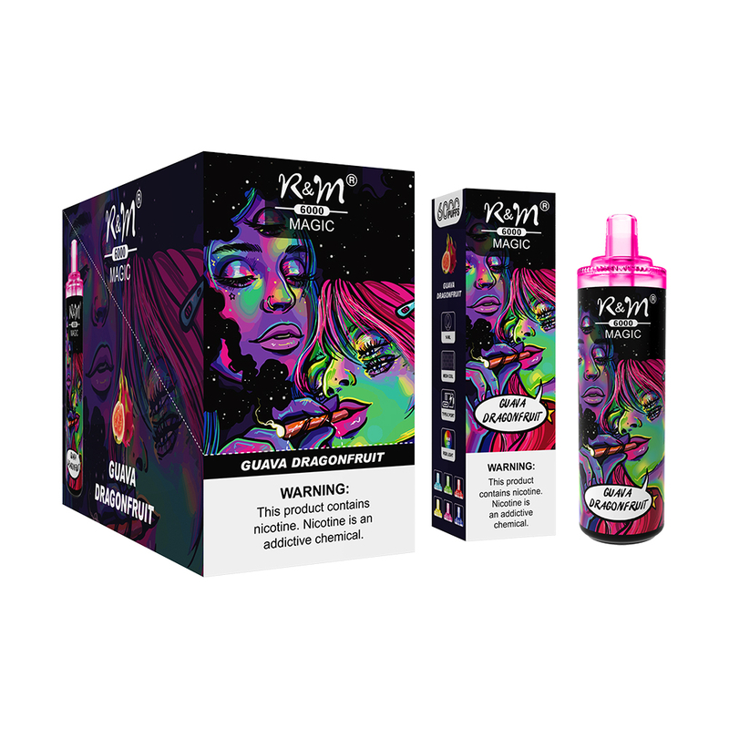 Bulk Wholesale R&M MAGIC 6000Puffs RGB Glow 5% Salt Nicotine Mesh Coil ...